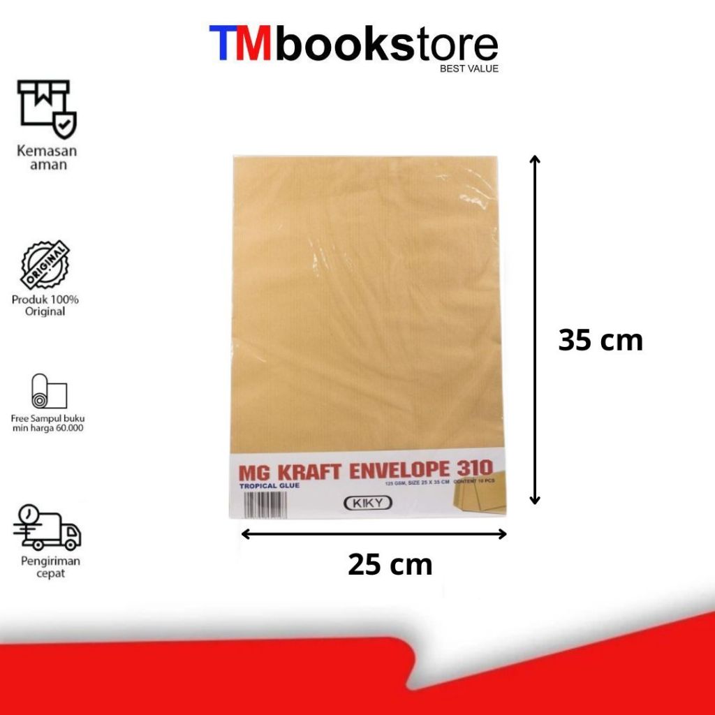 Jual AMPLOP COKLAT LEM 310/PACK 125 AA624621310 KIKY | Shopee Indonesia