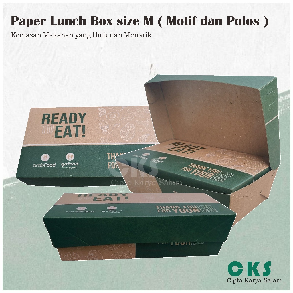 Jual Paper Lunch Box size M Motif dan Polos Kertas Kemasan Eco ...
