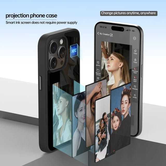 Jual Smart Projection 4 Colors E-ink Case iPhone 13 14 15 16 Pro Max ...