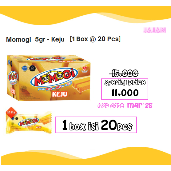 Jual Momogi 5 gr Rasa Keju 1 Box isi 20 pcs | Shopee Indonesia