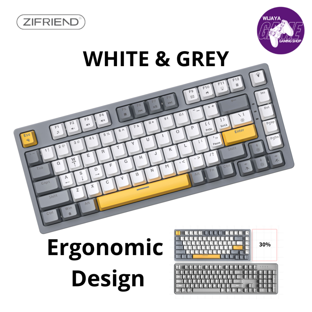 Jual ZIFRIEND T82 Mechanical Gaming Keyboard Red Switch Pluggable 80% Layout Wired RGB Light ...