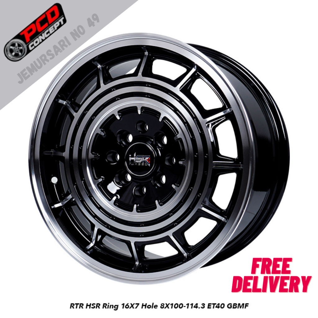 Jual Velg HSR RETRO / RTR HSR R16X7 H8X100-114,3 ET40 GBMF cocok untuk ...