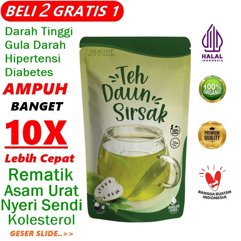 Jual Teh Daun Sirsak Premium NO.1 Organik Ampuh Atasi Penyakit Tumor ...