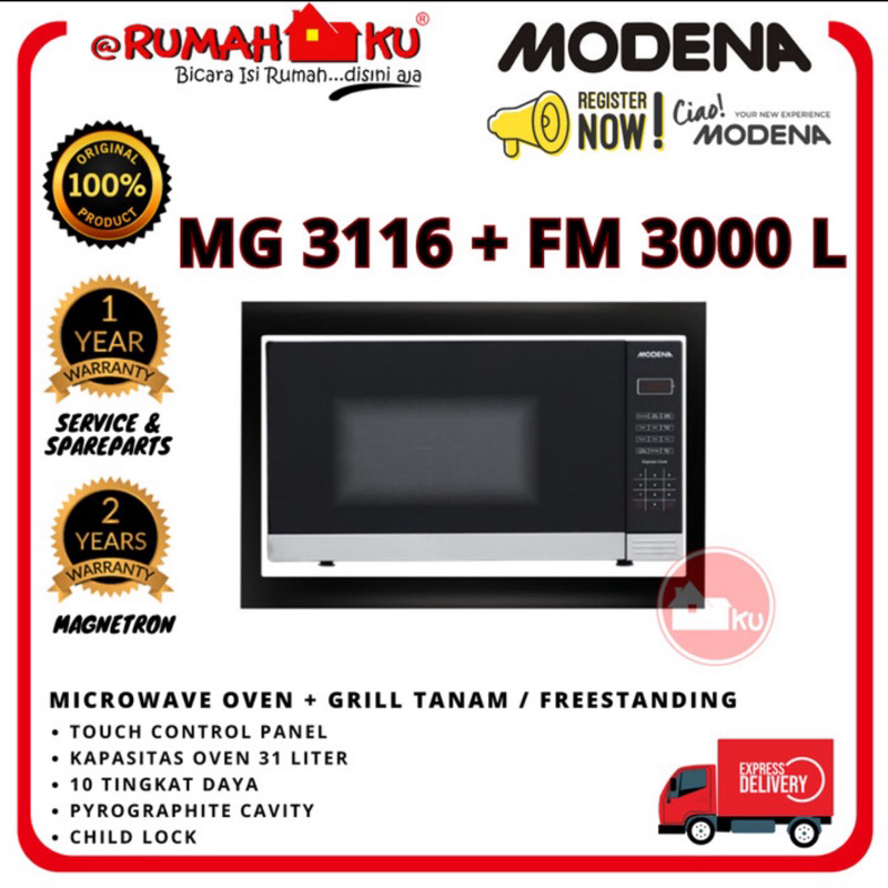 Jual MICROWAVE MODENA MG 3116 + FRAME FM 3000 L | Shopee Indonesia