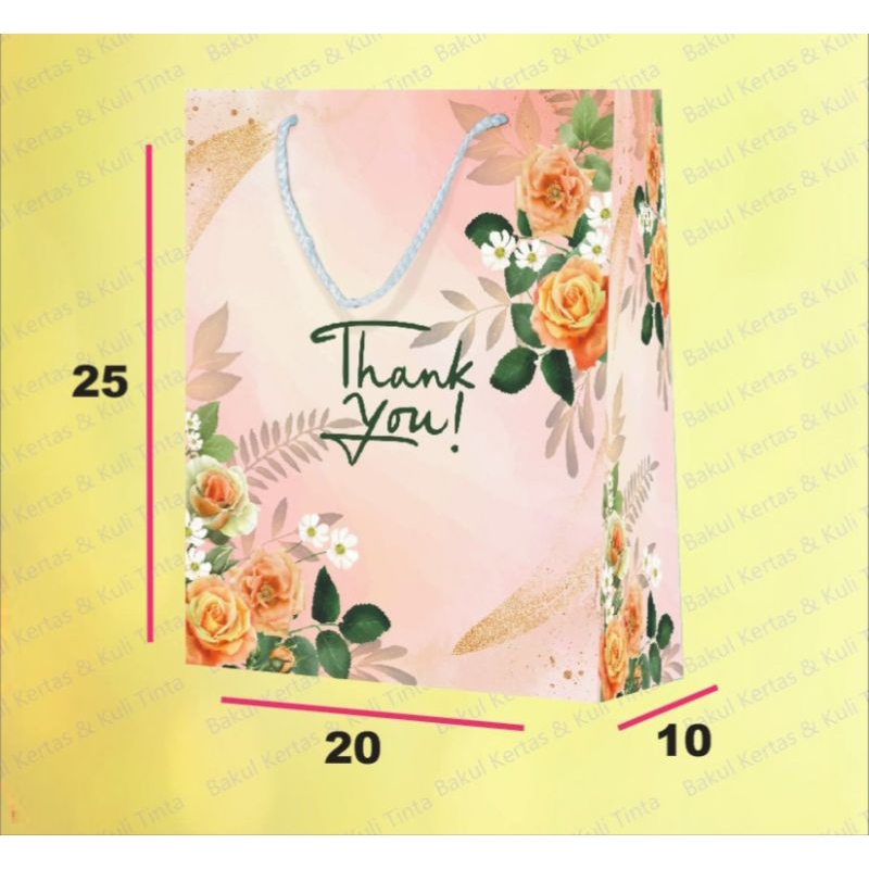 Jual Tas Kertas/Paper Bag thank you R6 / 20x25 full colour | Shopee ...