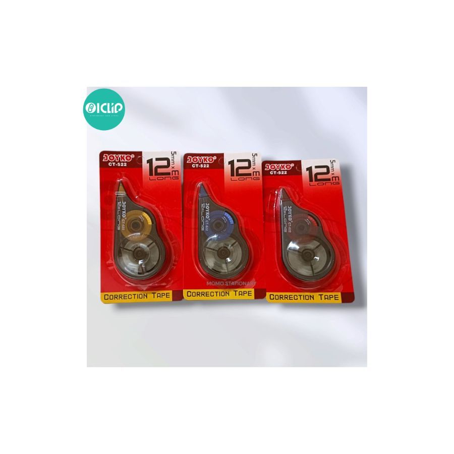 Jual ICLIPSTATIONERY.Sticker Tarik Tipex Kertas correction Tape joyko 522 / stipo kertas rol ...