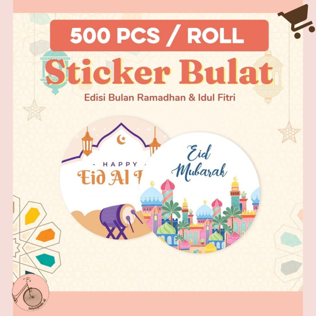 Jual 500 Pcs Sticker Roll 2,5cm Selamat Hari Raya Idul Fitri dan Haji ...