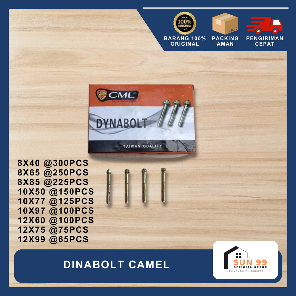 Jual Dinabolt 8 x 40 s.d 12 x 99 Baut Dynabolt Bracket CAMEL | Shopee ...