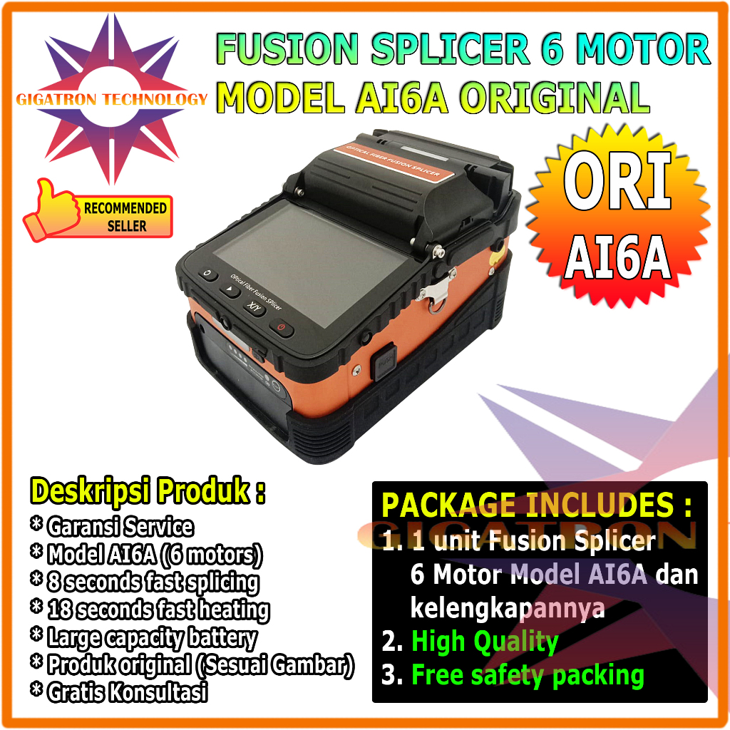 Jual Fusion Splicer Signal Fire AI6A Fiber Optic 6 Motors / AI-6A Fusion Splicer Automatic ...