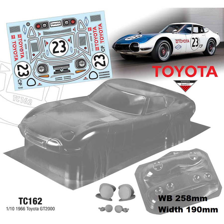 Jual Team C 1966 Toyota GT2000 1/10 Clear Body Shell Rc Drift Rally ...