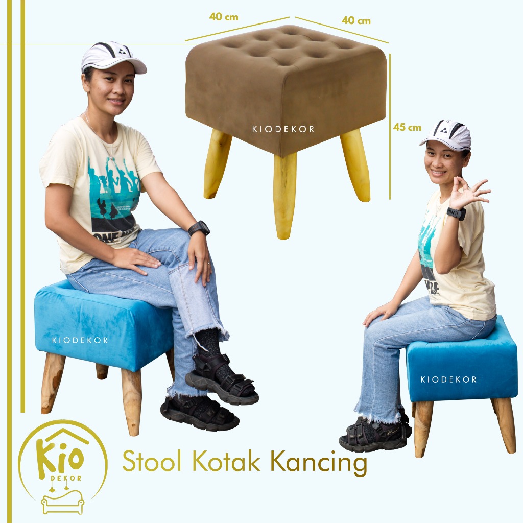 Jual Stool Kotak Kancing 40x45cm - Stool Murah - Stool Dewasa - Stool ...