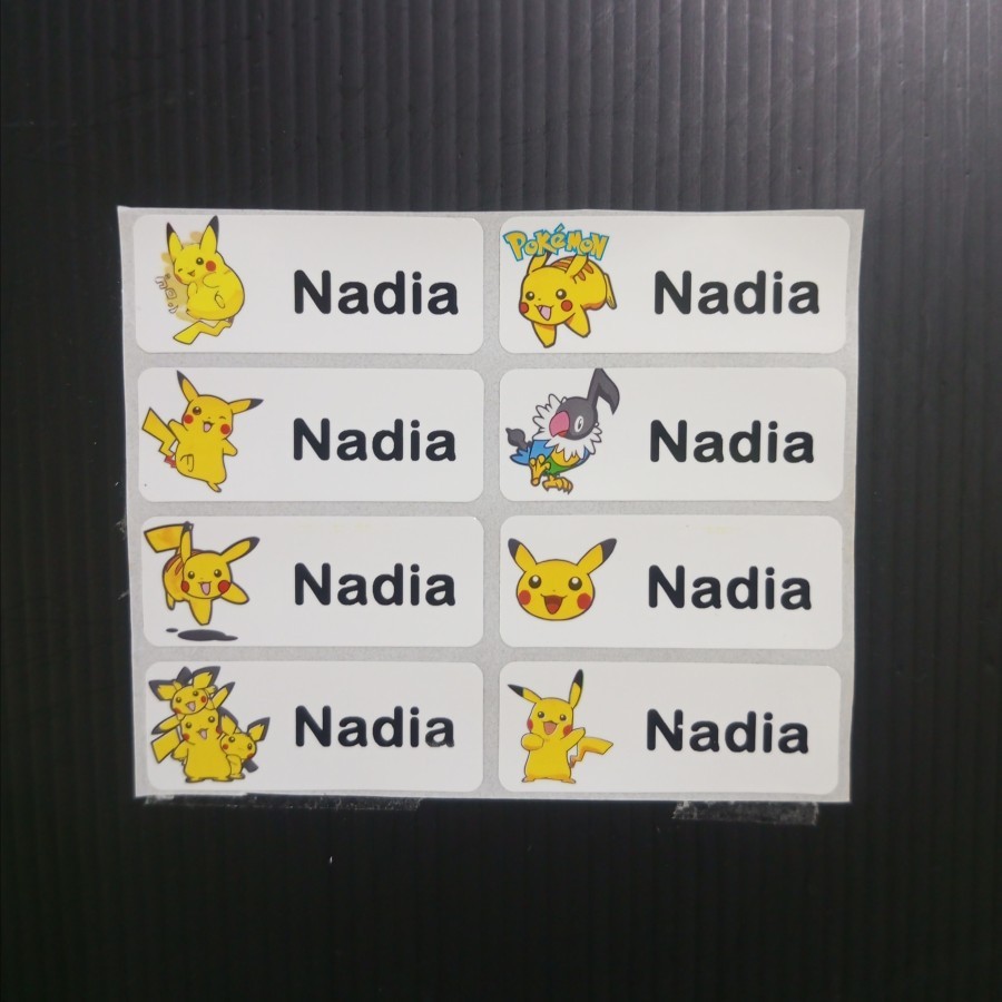 Jual Sticker / Label Nama Waterproof - Pikachu | Shopee Indonesia
