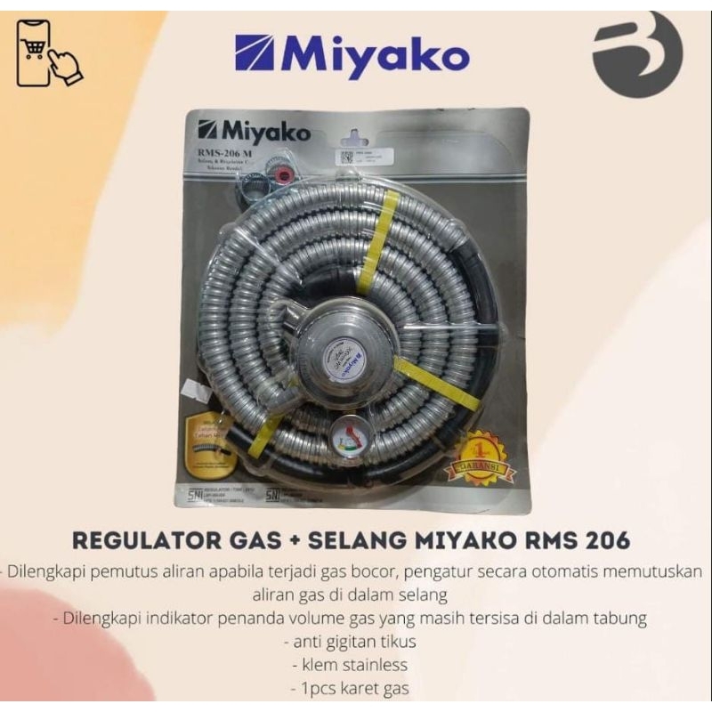 Jual Miyako RMS-206M - Selang + Regulator Selang standart SNI | Shopee ...