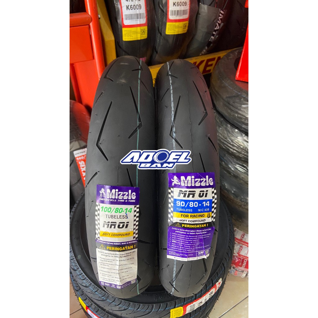 Jual BAN MIZZLE MR01 90/80-14 100/80-14 SOFTCOMPOUND MATIC | Shopee ...