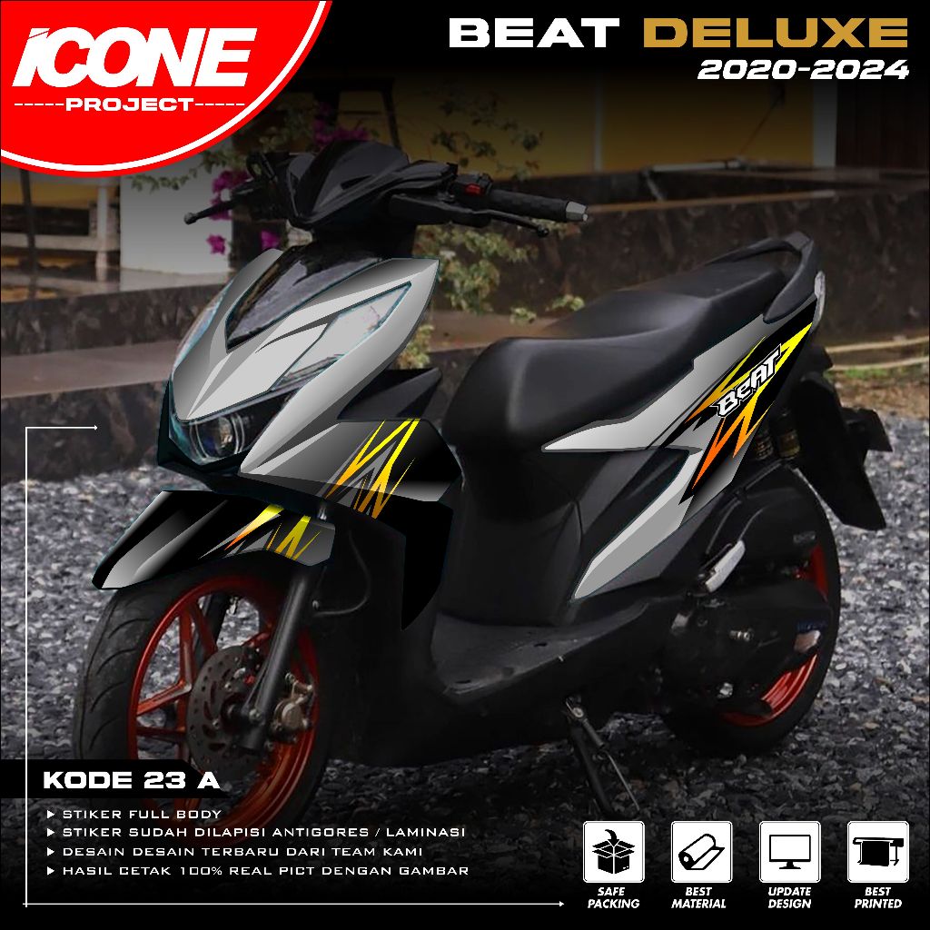 Jual ICONE PROJECT Dekal Honda Beat Deluxe Street 2020-2024 Stiker Vinyl Premium Desain Terbaru ...