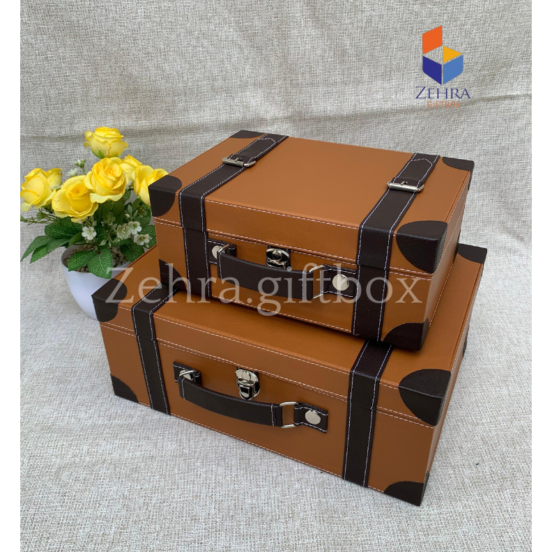 Jual Giftbox Hampers/Packaging Model Koper sudut Unik Warna Coklat ...