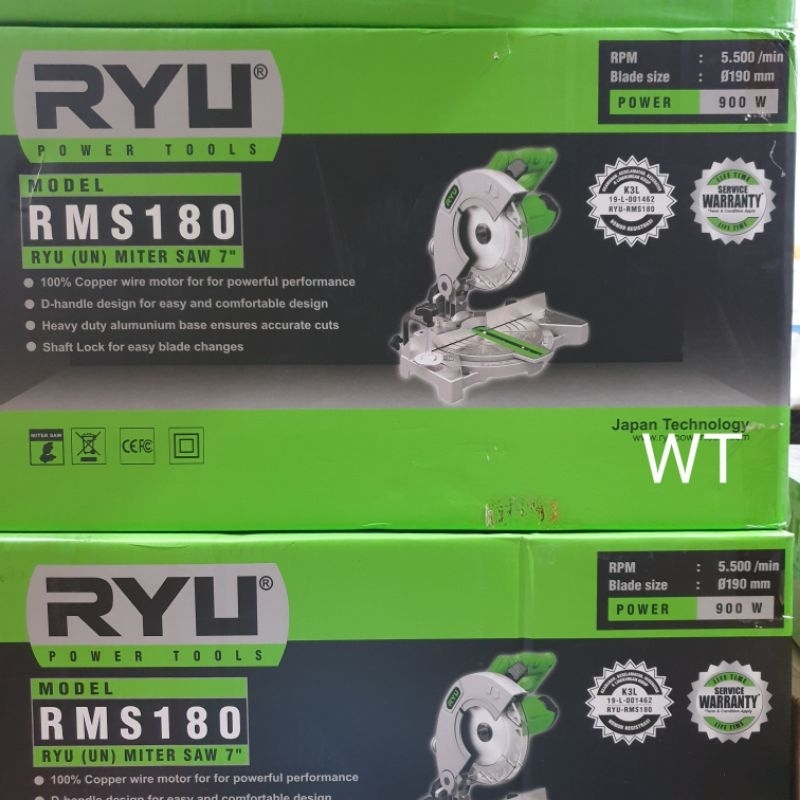 Jual RYU RMS 180 Mesin Potong Aluminium Kayu Miter Saw 7 inch | Shopee ...