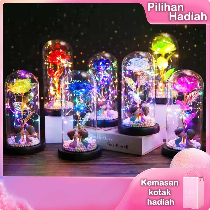 Jual Bunga Mawar Box Bunga Kap Lampu Led Kotak Hadiah Yang Indah ...