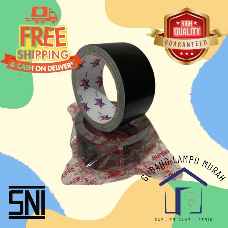 Jual Lakban Kain Hitam 2inch x 10M / Cloth Tape 48mm x 10M Lakban Hitam ...