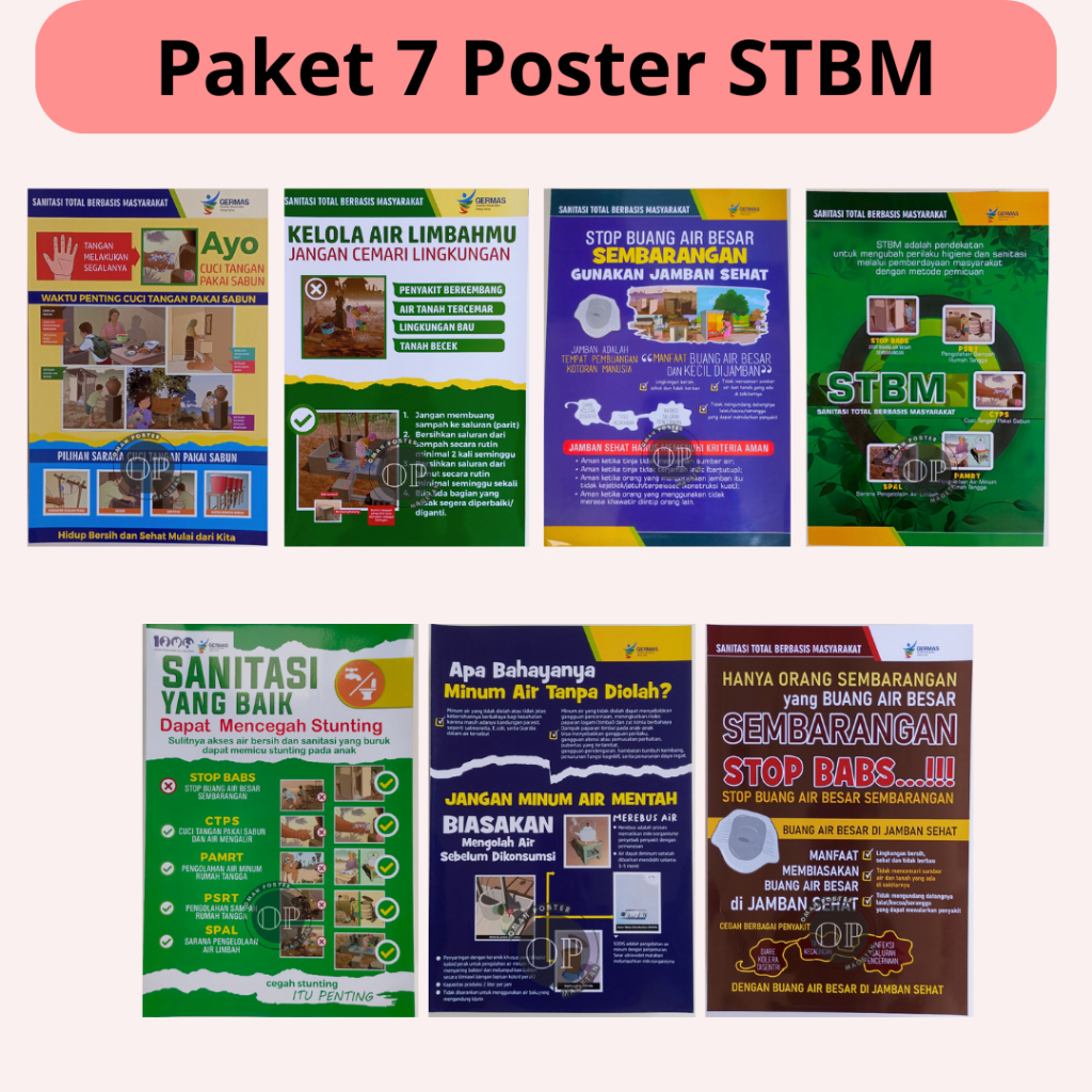 Jual Paket Poster STBM - Paket 7 Poster Sanitasi Tota- Berbasis ...
