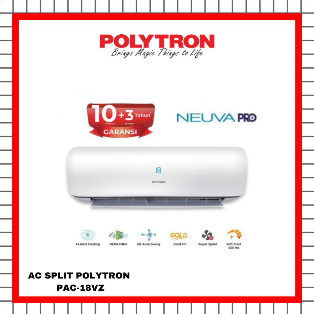 Jual AC SPLIT POLYTRON 2 PK PAC-18VZ STANDARD NEUVA PRO R32 2 PK (HANYA ...