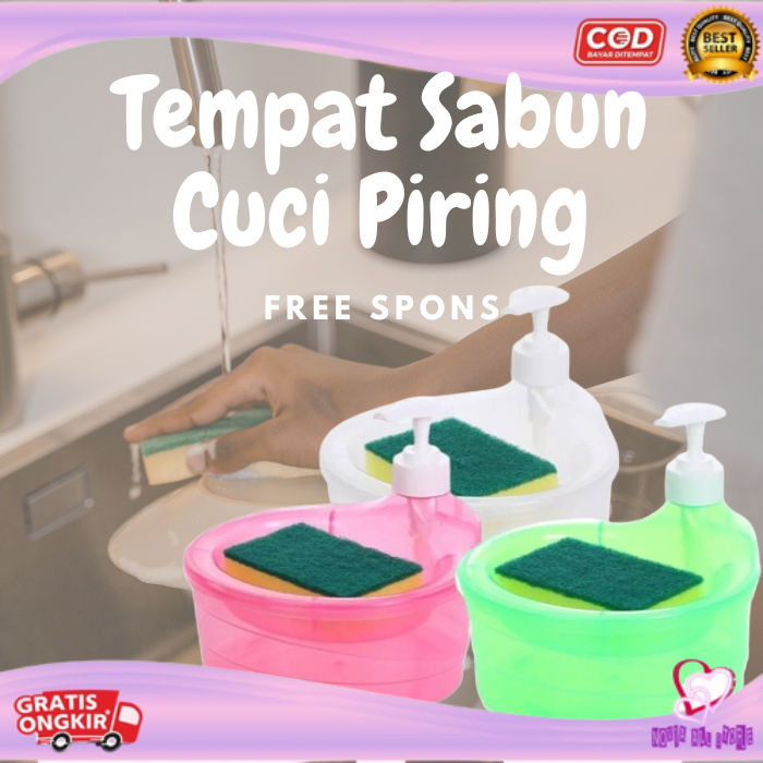 Jual Tempat Sabun Cuci Piring Viral 1000ml + Spons / Wadah Sunlight ...
