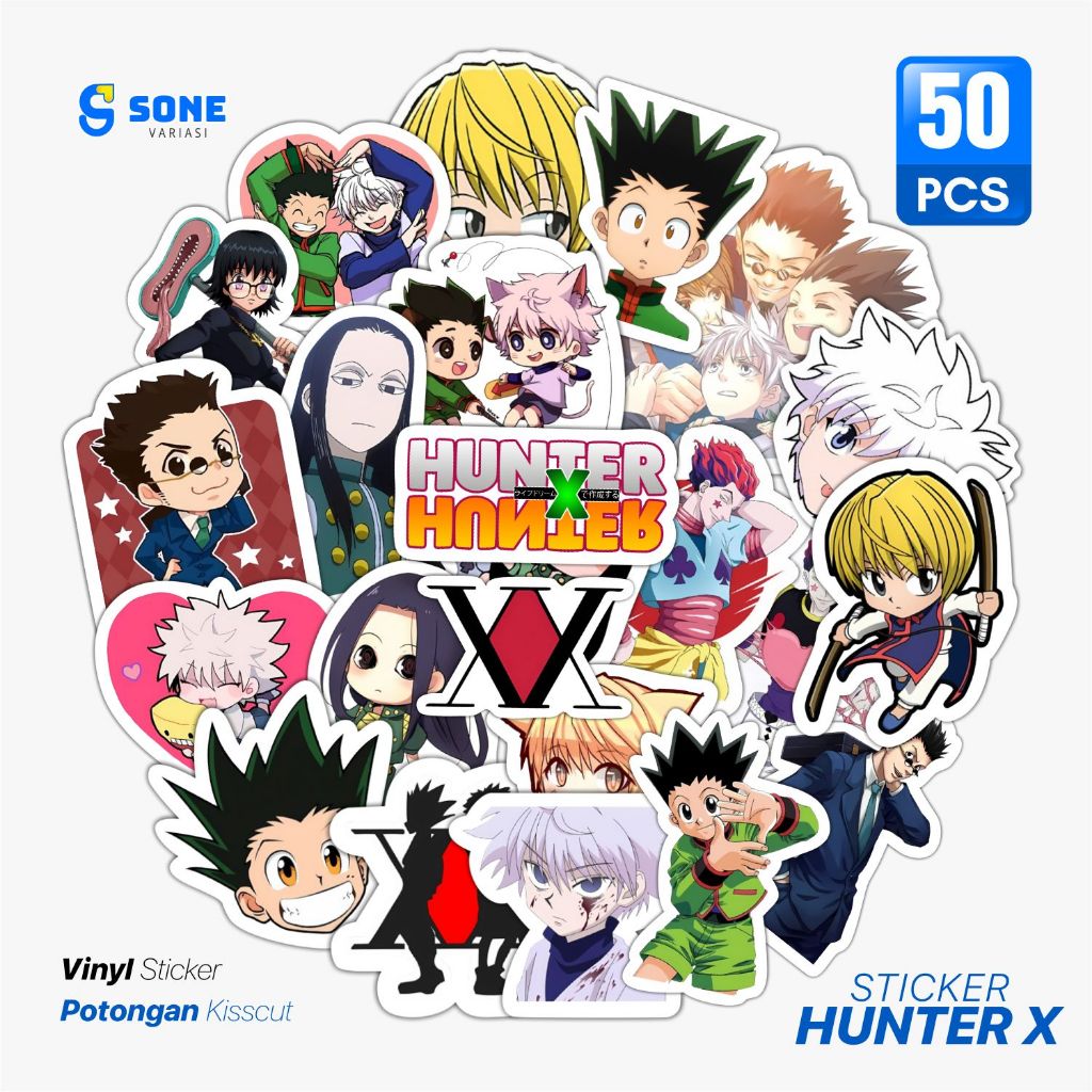 Jual [50 Pcs] Sticker Pack HUNTER X HUNTER Vinyl Waterproof untuk ...
