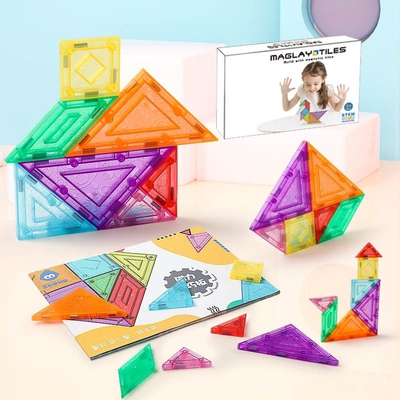 Jual Magnetic TANGRAM/ Transparent Magnetic Tiles Puzzle / Fun ...