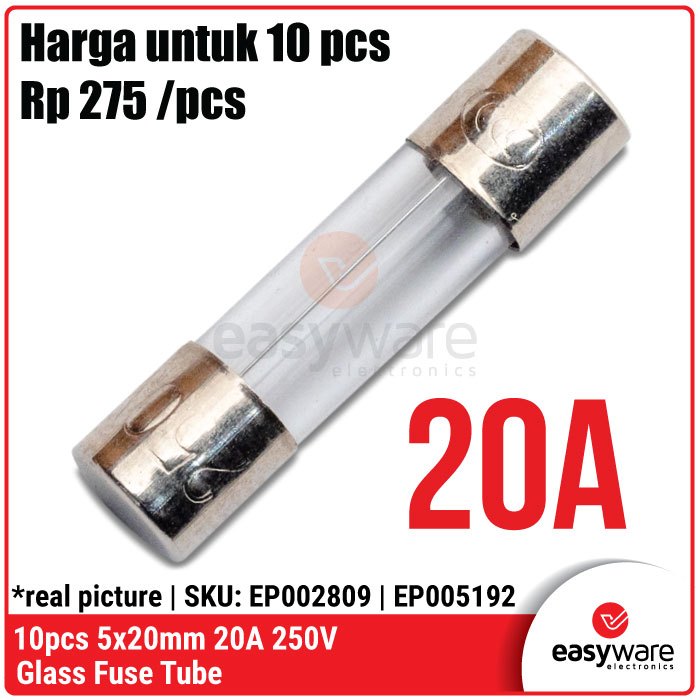 Jual 10pcs Fuse Tube Kaca 5x20mm 250V Glass Fuse Tube 0.5A 1A 2A 3A 4A ...