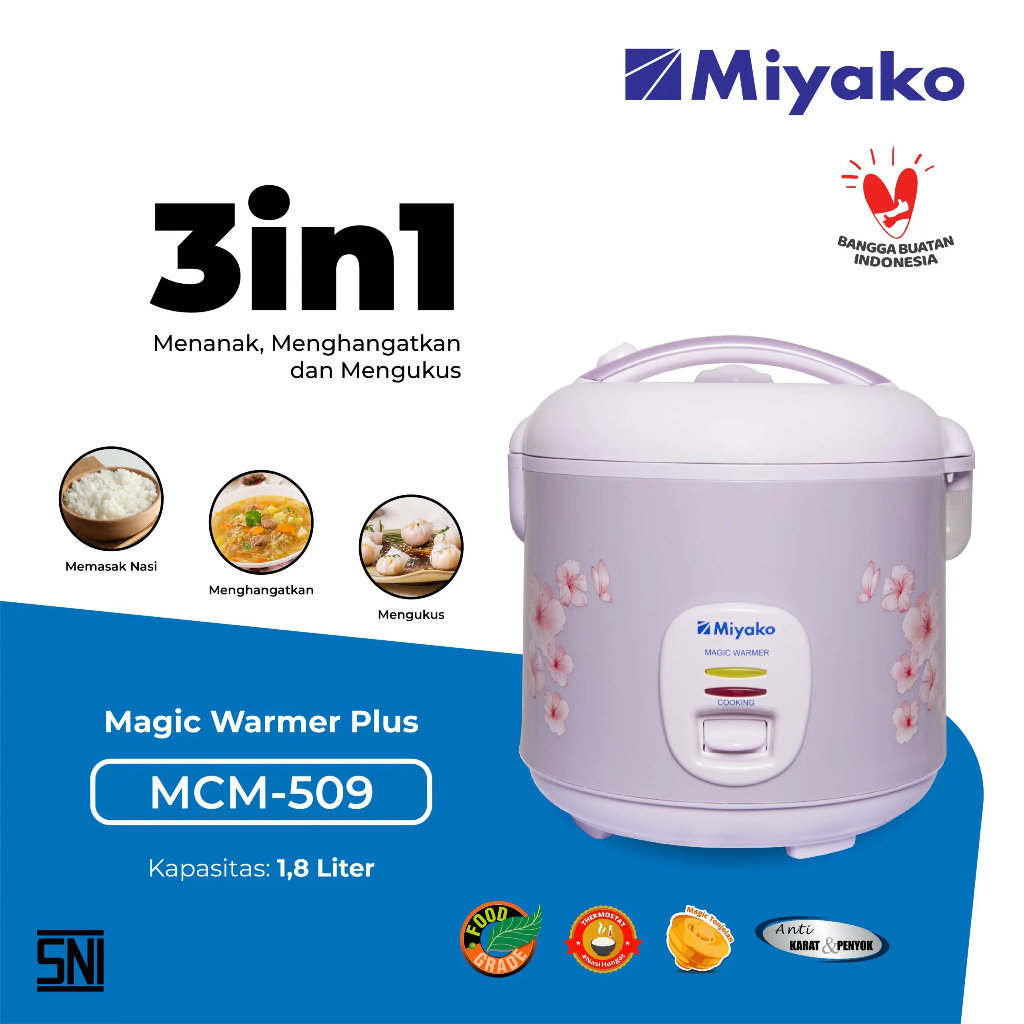 Jual Magic Com Miyako MCM-509 (1,8 Liter) | Shopee Indonesia