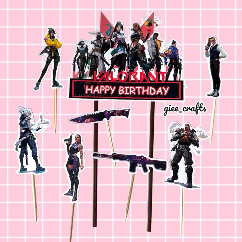 Jual Cake Topper VALORANT / Topper Kue VALORANT / Hiasan Kue Game ...