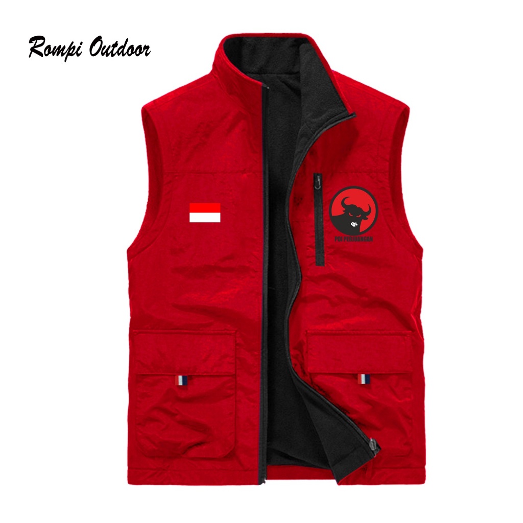 Jual rompi outdoor PDI PERJUANGAN terbaru rompi vest partai PDI ...