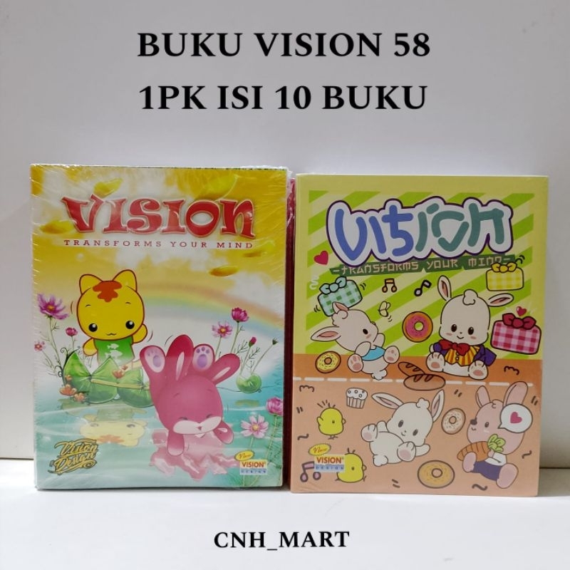 Jual BUKU TULIS VISION 58 LEMBAR/ Harga 10 Buku ( 1 Pak Isi 58 ) - Buku ...