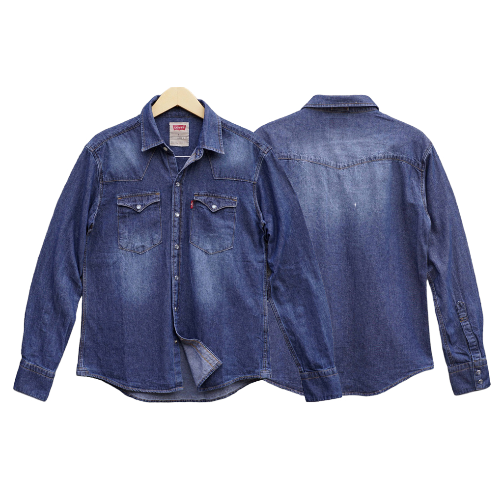 Jual Kemeja Branded Original - Kemeja Panjang Pria Vintage Blue Series ...