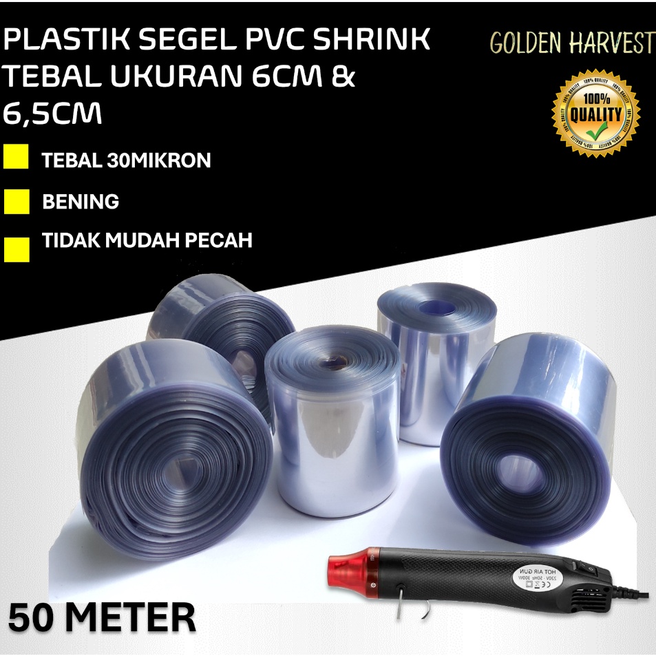 Jual Best Produk aH plastik segel pvc shrink 6 cm 65 cm panjang 5 meter ...