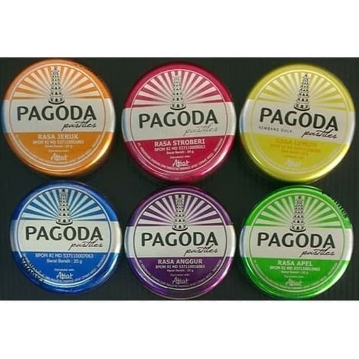 Jual PERMEN PAGODA PASTILES 20 GRAM KEMASAN KALENG CEPUK | Shopee Indonesia