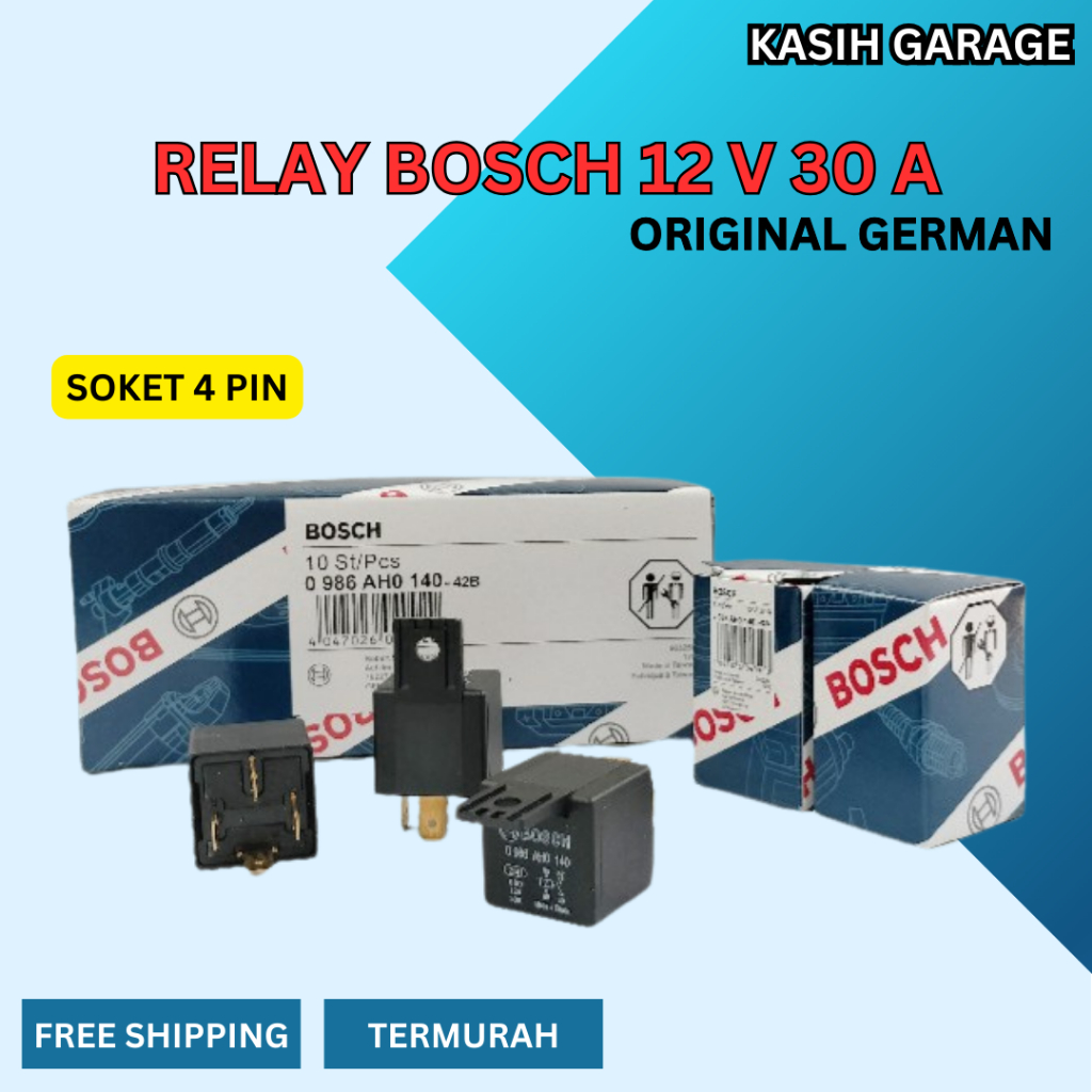 Jual Relay Flasher BOSCH 4 kaki 12V 30A - 0 986 AH0 250 Ori / RELAI ...