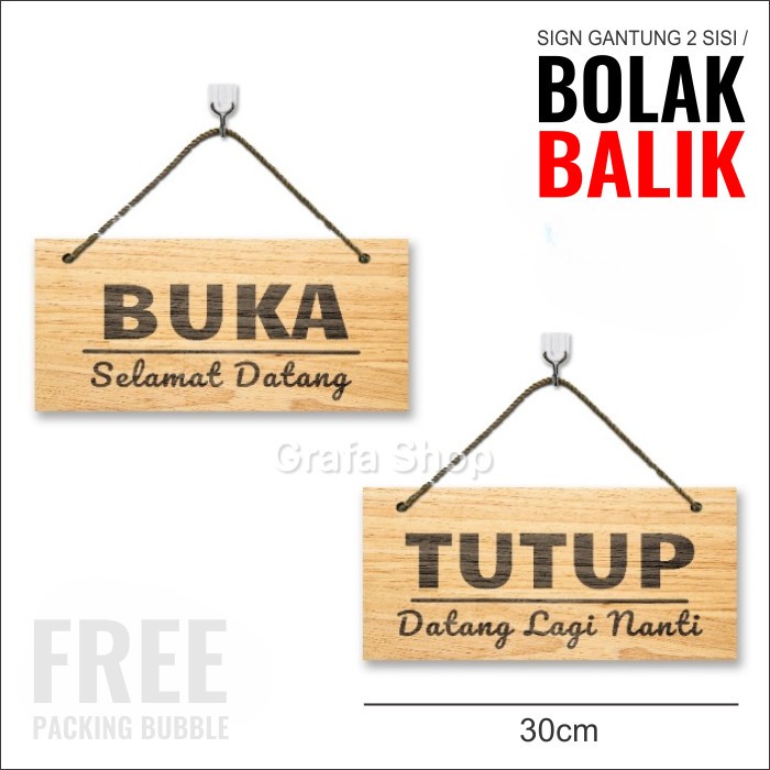 Jual Grafa_Shop | OPEN CLOSE | PAPAN SIGN BUKA TUTUP TOKO | PAPAN TANDA ...