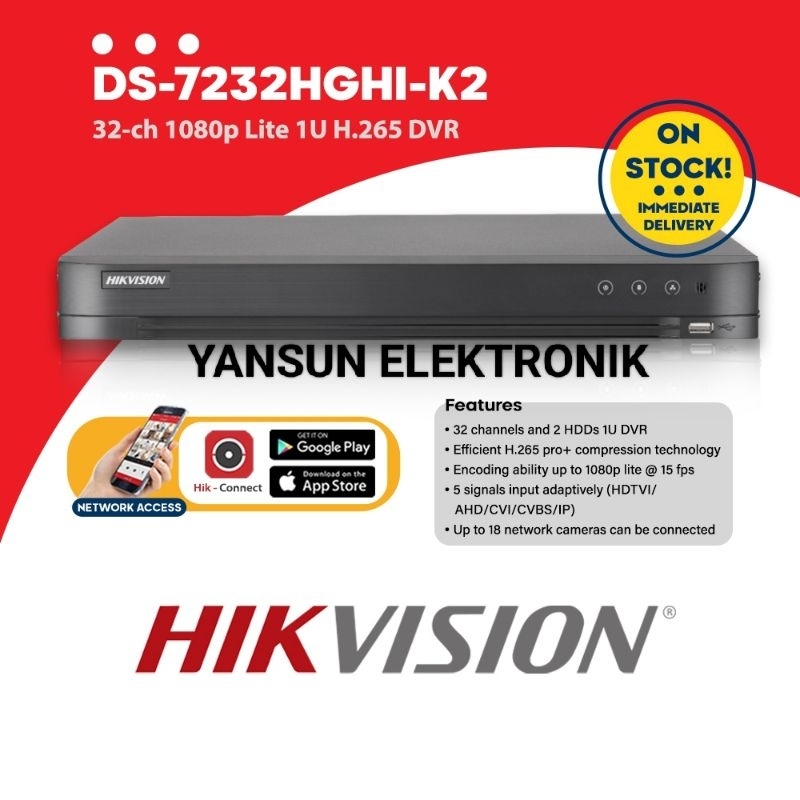 Jual DVR HIKVISION 32Chenel Model DS-7232HGHI-K2 Up to 5MP | Shopee ...