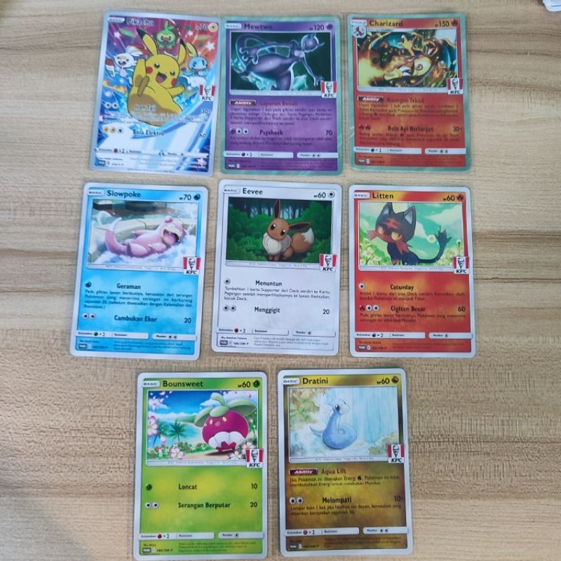 Jual 1 SET PROMO CARD POKEMON KFC INDONESIA, PIKACHU KFC MEWTWO KFC ...