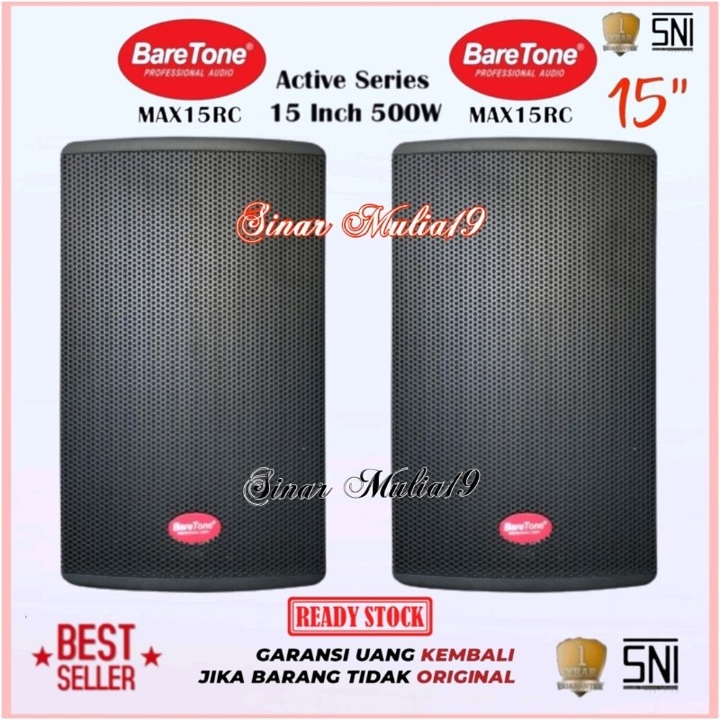 Jual BareTone Speaker Aktif 15 Inch 500 Watt Model MAX15RC Harga 2 Pcs ...
