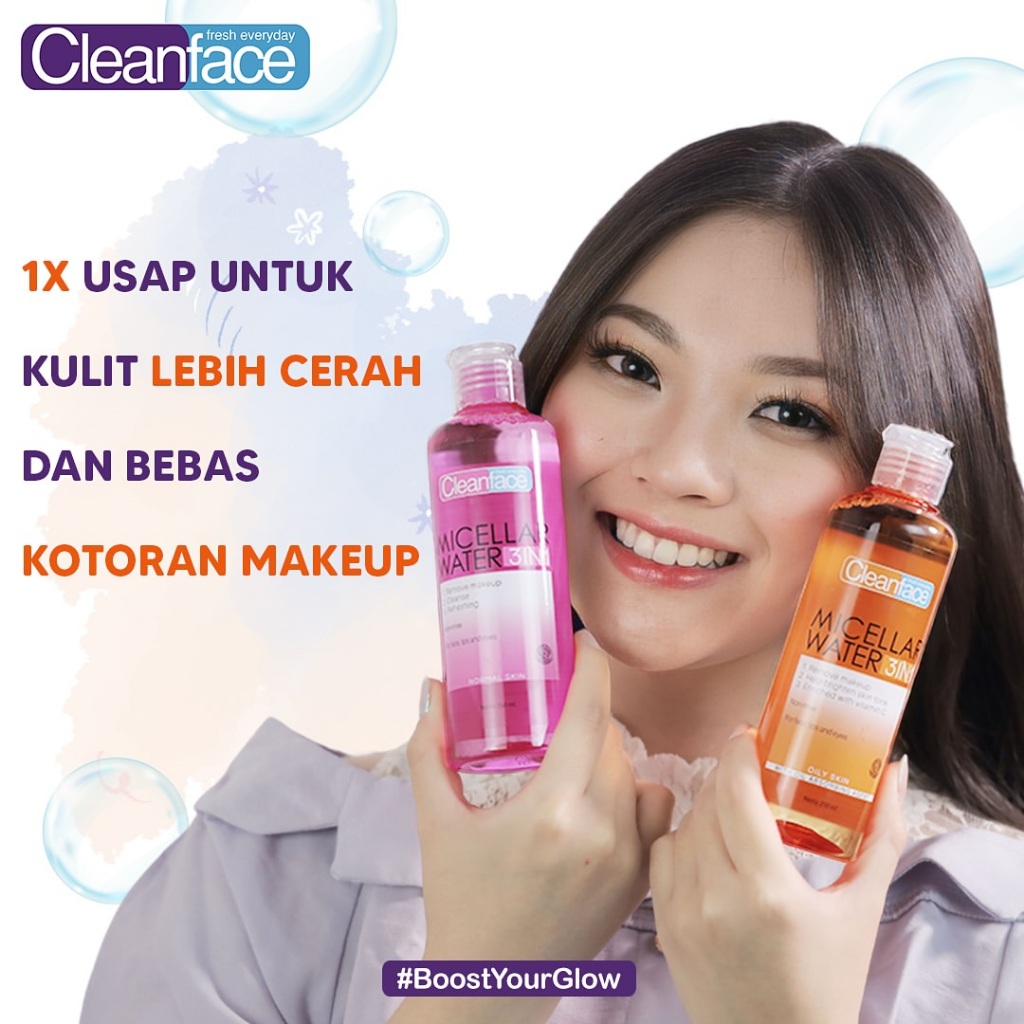 Jual ARJUNA PURBASARI Cleanface 3in1 Micellar Water Normal Skin - Oily Skin - Micellar Water ...