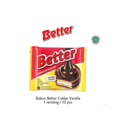 Jual Bigger Better Beter Sandwich Biscuit Biskuit Vanilla Vanila Cream ...