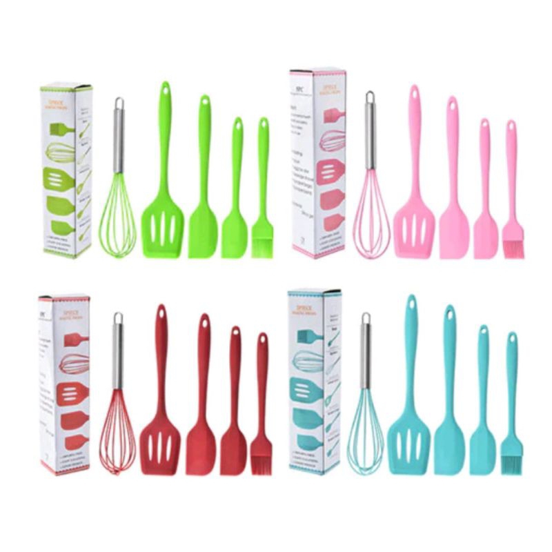 Jual (PS) SPATULA SILIKON 1 SET - Spatula Set Silikon isi 5 IN 1 / Alat ...
