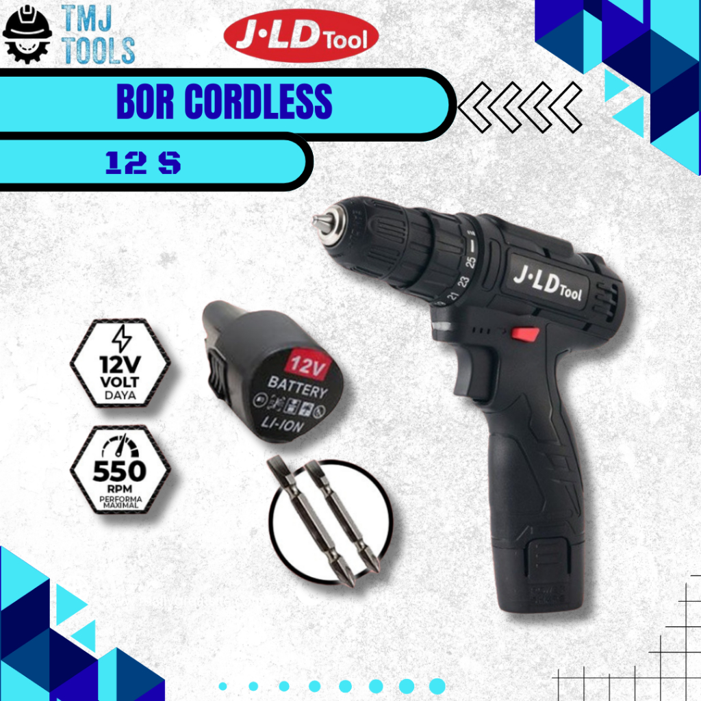 Jual Bor Cordless Drill Driver JLD Tool 12S Mesin Bor Baterai Portable ...