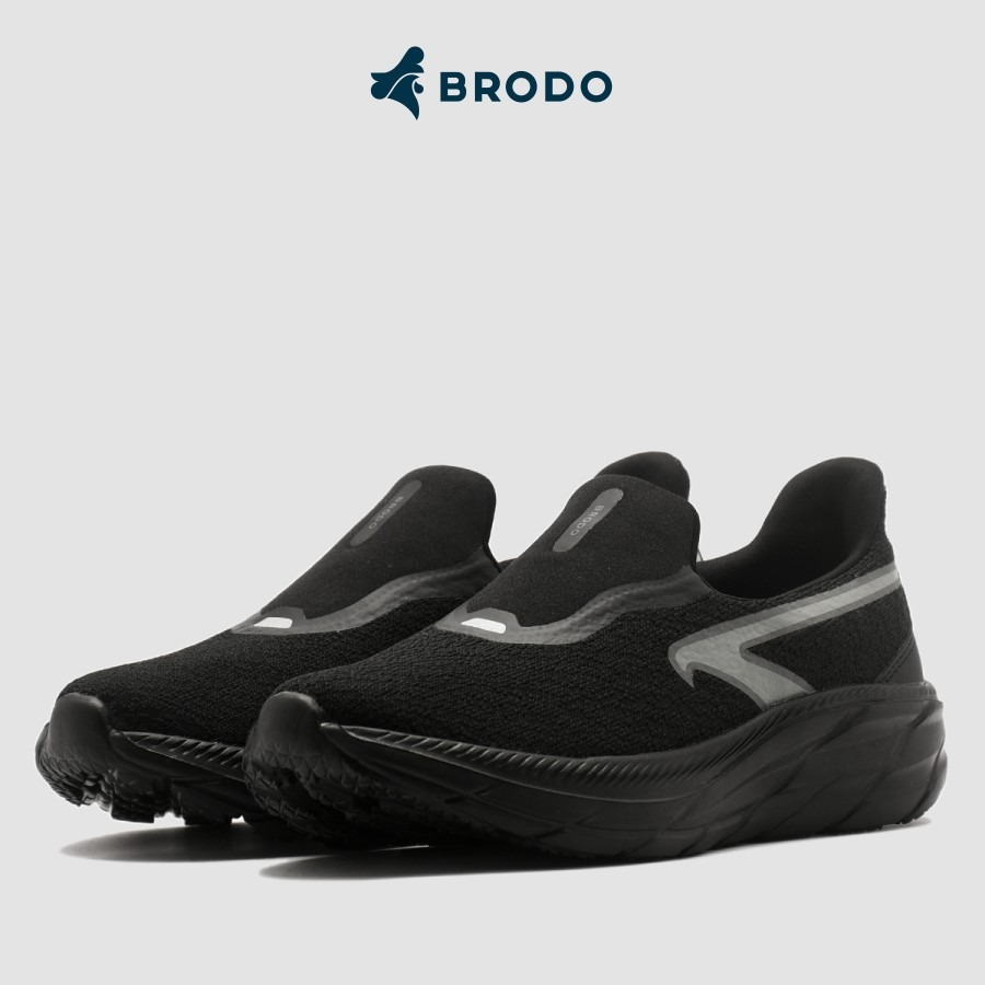 Jual BRODO - Sepatu Active Slip On Ryujin Full Black Original Sepatu ...