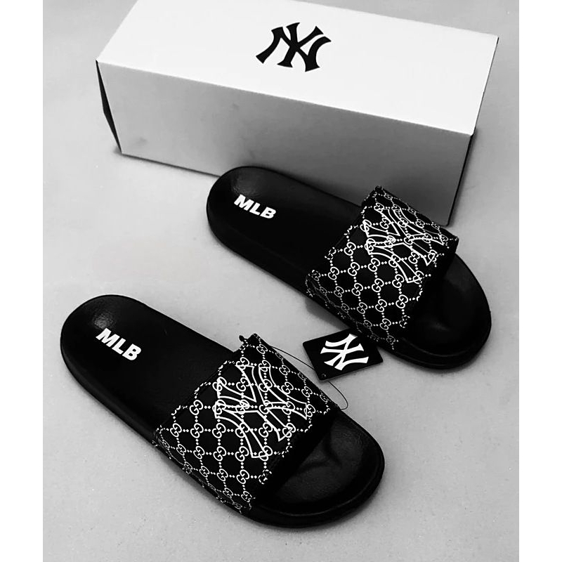 Jual Sandal Slop Terbaru NY MLB Sendal Slip On pria/wanita Premium Luar ...