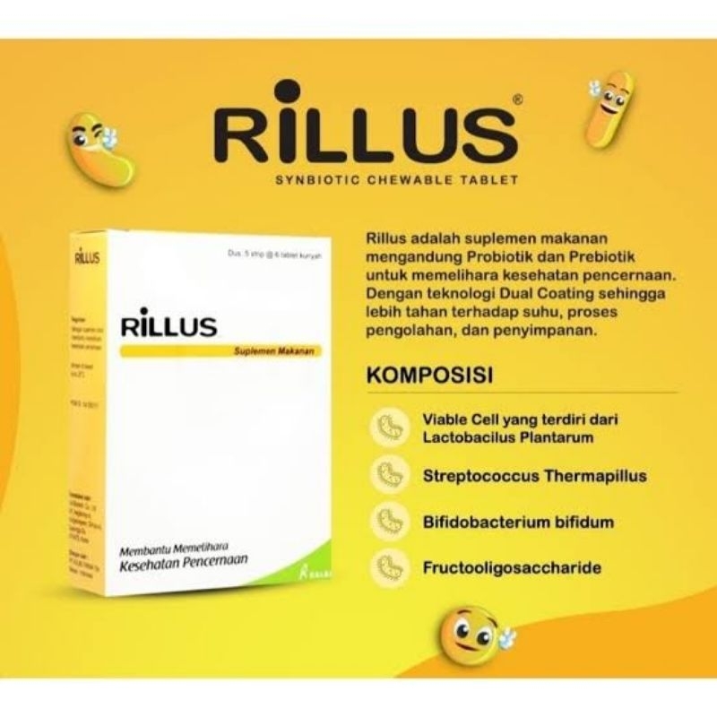 Jual RILLUS 6 tablet Probiotic Probiotik Sachet Usus Jerawat Saluran ...
