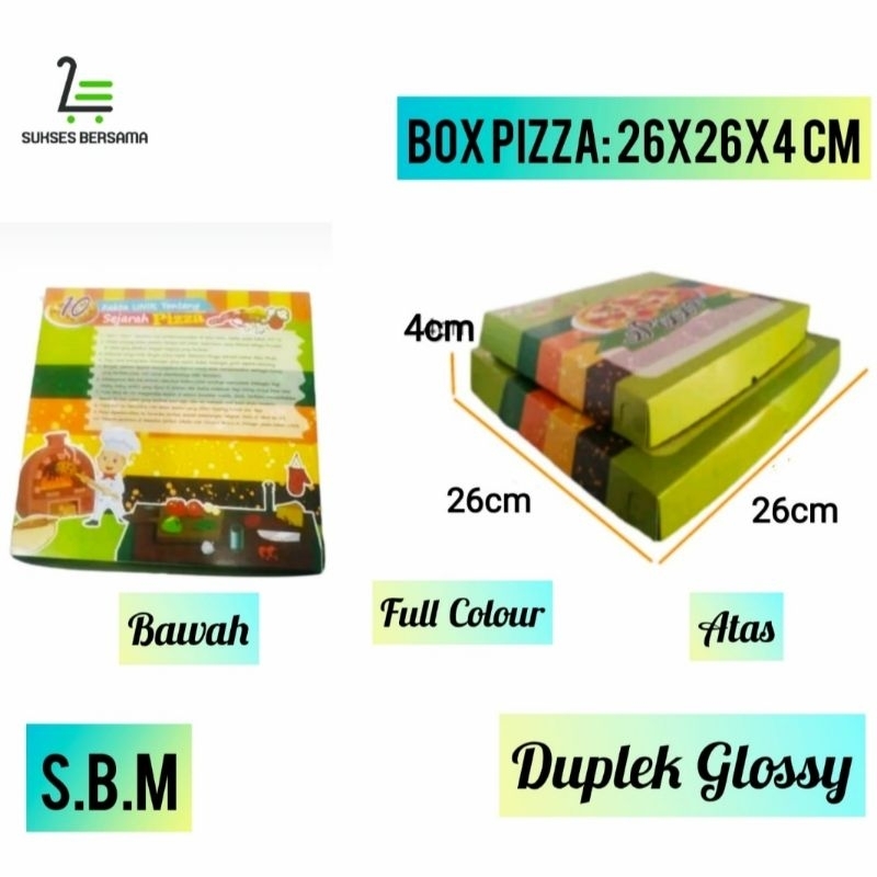 Jual Box Pizza Full Colour 26x26x4cm ( Duplek Cetak Glossy)/Kardus ...