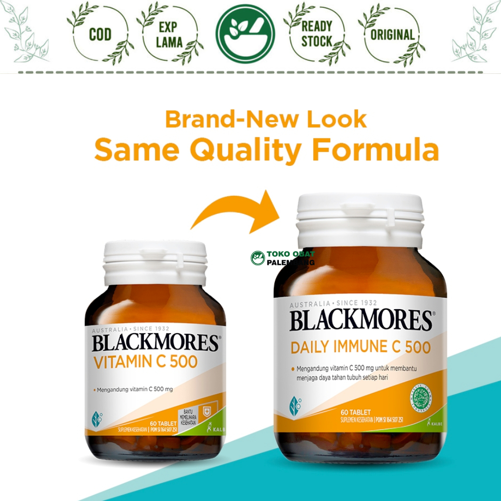 Jual BLACKMORES DAILY IMMUNE C 500 60 TABLET VITAMIN C 500 VIT C IMUN TUBUH BESAR | Shopee Indonesia